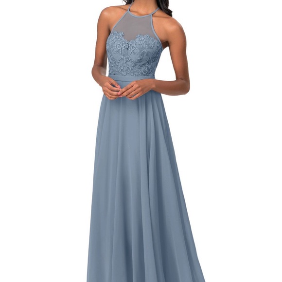 Azazie | Dresses | Beautiful Kinsey Dress From Azazie Dusty Blue Color ...